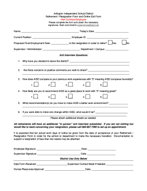 Fillable Online Retirement / Resignation Form and Online Exit Form Fax ...