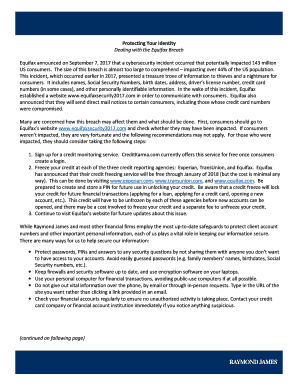 Fillable Online Dealing with the Equifax Breach Fax Email Print - pdfFiller