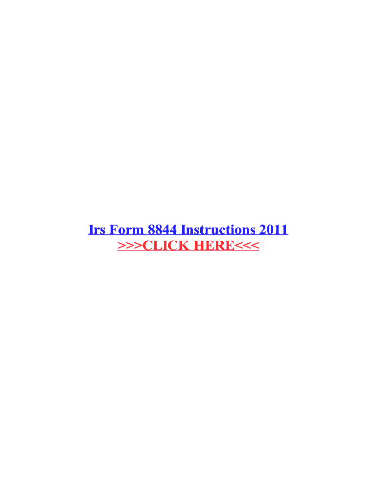 Fillable Online Irs Form 8844 Instructions 2011 Fax Email Print - pdfFiller