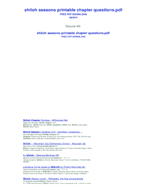 Fillable Online shiloh seasons printable chapter questions Fax Email ...