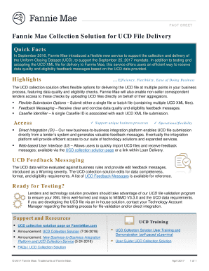 Fillable Online Fannie Mae Collection Solution for UCD File Delivery ...