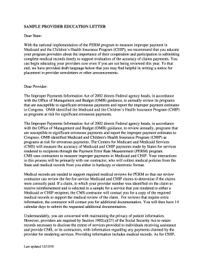 Fillable Online SAMPLE PROVIDER EDUCATION LETTER Fax Email Print ...