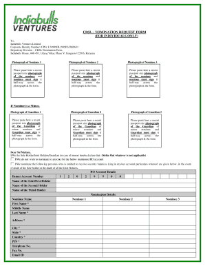 Fillable Online CDSL NOMINATION REQUEST FORM Fax Email Print - pdfFiller