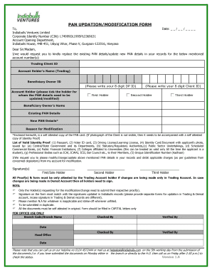 Fillable Online PAN UPDATION/MODIFICATION FORM Fax Email Print - pdfFiller