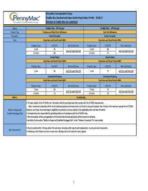 Fillable Online Freddie Mac Standard and Super Conforming Product Profile 03 Fax Email Print ...