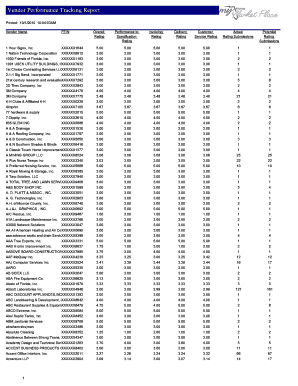 Fillable Online Vendor Performance Tracking Report Fax Email Print ...