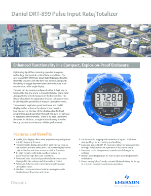 Fillable Online Daniel DRT-899 Pulse Input Rate/Totalizer Fax Email ...