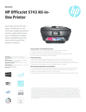 Fillable Online HP OfficeJet 5743 All-inOne Printer Fax Email Print ...