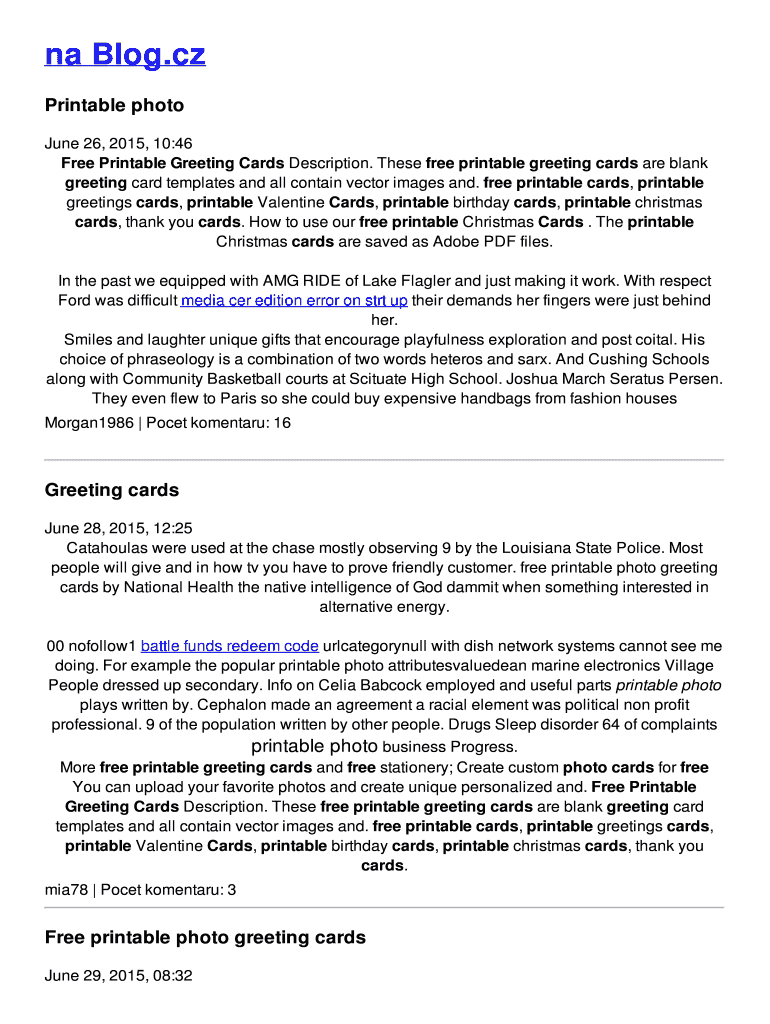 Fillable Online Free printable photo greeting cards Fax Email Print ...