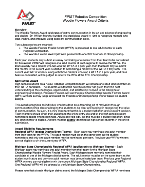 Fillable Online Woodie Flowers Award Criteria Fax Email Print - pdfFiller