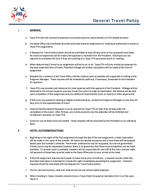 Fillable Online General Travel Policy Fax Email Print - pdfFiller
