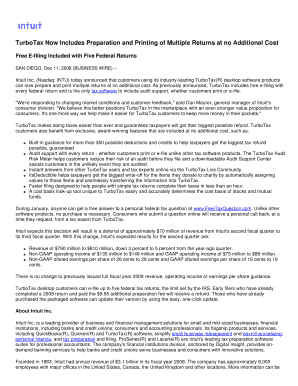 Fillable Online TurboTax Now Includes Preparation and Printing of ...