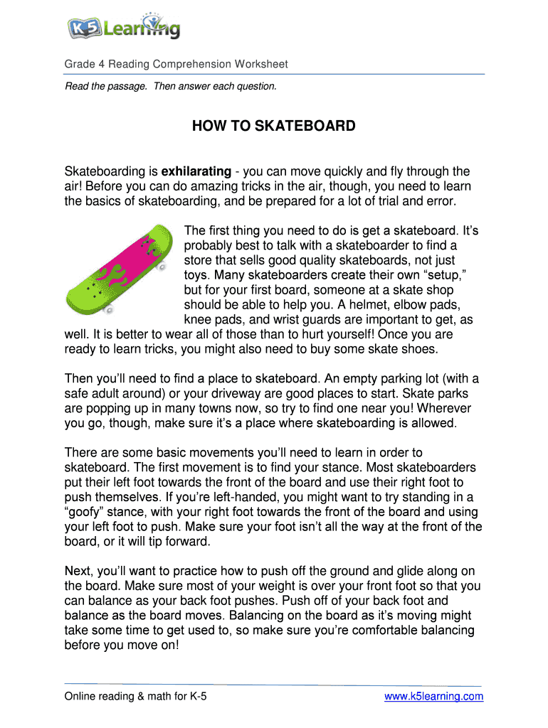 Fillable Online HOW TO SKATEBOARD Fax Email Print - pdfFiller