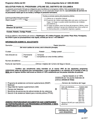Fillable Online Programa Lifeline del DC Fax Email Print - pdfFiller