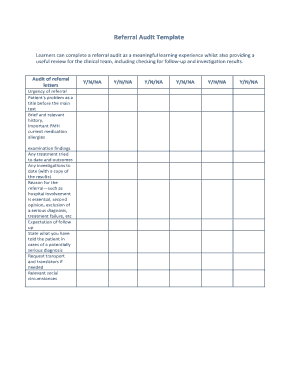 Fillable Online Referral Audit Template Fax Email Print - pdfFiller