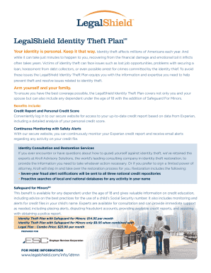 Fillable Online LegalShield Identity Theft Plan Fax Email Print - pdfFiller