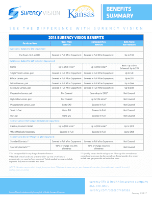 Fillable Online 2018 SURENCY VISION BENEFITS Fax Email Print - pdfFiller