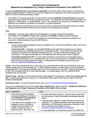 Fillable Online Statement and Designation by Foreign Professional ...