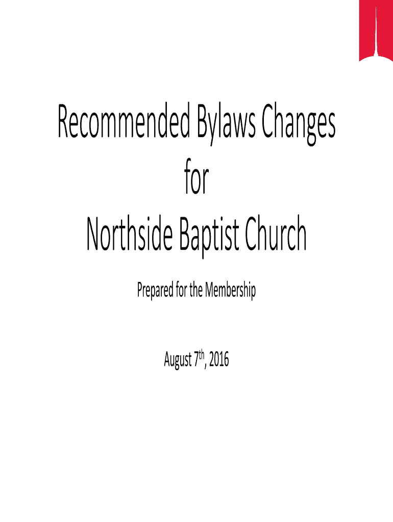 Fillable Online Recommended Bylaws Changes Fax Email Print - pdfFiller