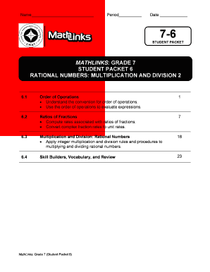 Fillable Online MATHLINKS: GRADE 7 Fax Email Print - pdfFiller