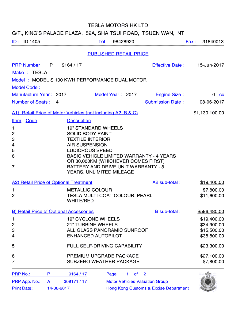Fillable Online TESLA MOTORS HK LTD Fax Email Print - pdfFiller