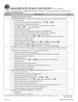 Fillable Online MASTER SITE PLAN CHECKLIST (ACC 8-5A) Fax Email Print ...