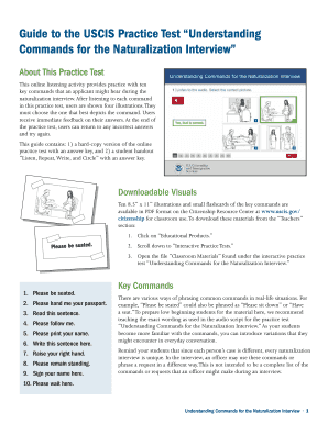 Fillable Online Guide to the USCIS Practice Test Understanding Fax ...