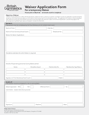Fillable Online Waiver Application Form Fax Email Print - pdfFiller