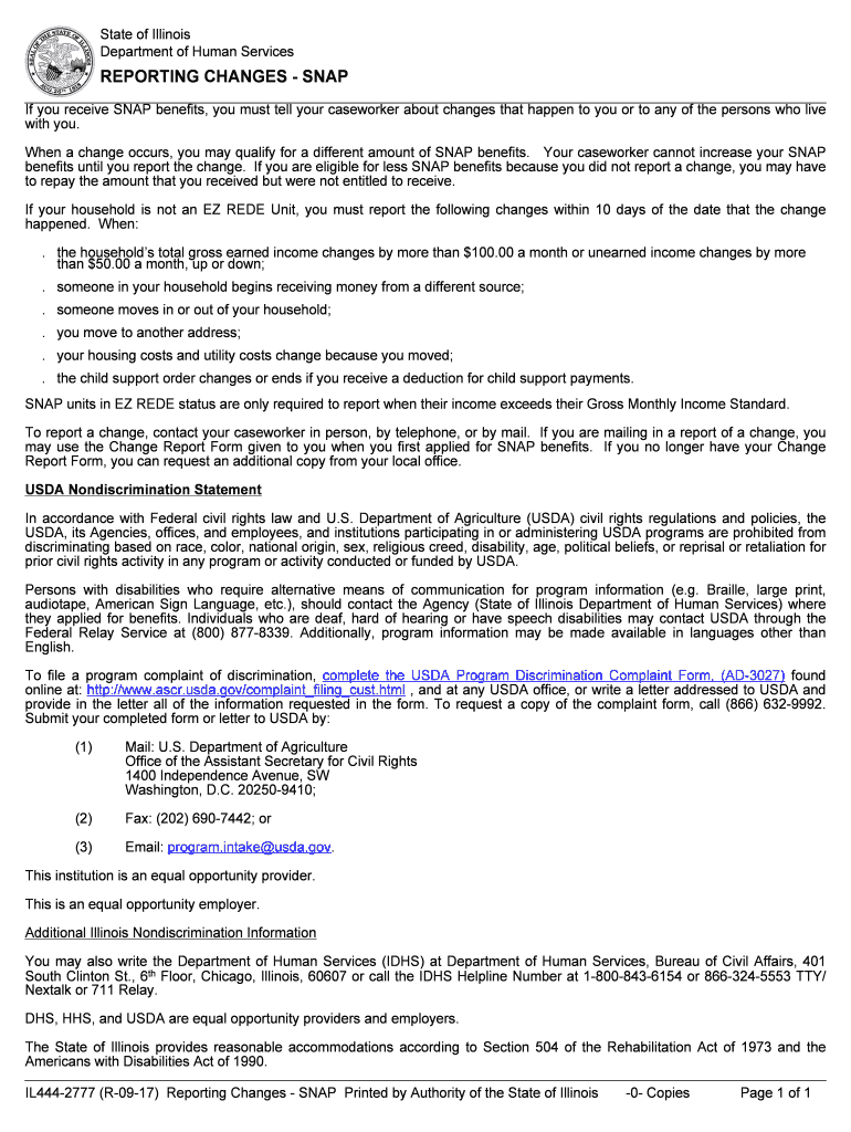 Fillable Online REPORTING CHANGES - SNAP Fax Email Print - pdfFiller