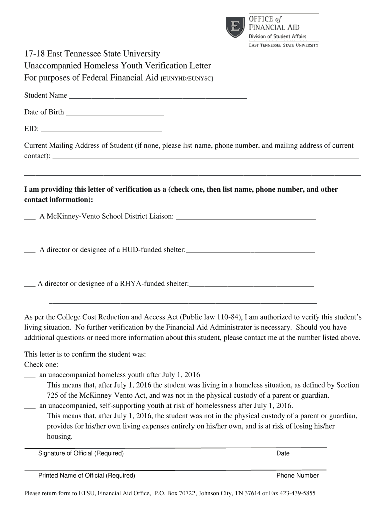 Fillable Online 17-18 East Tennessee State University Fax Email Print - pdfFiller