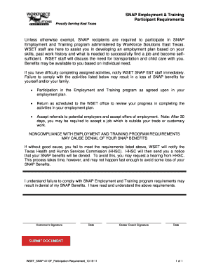 Fillable Online SNAP Employment & Training Fax Email Print - pdfFiller