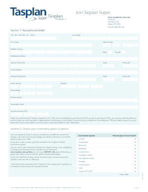 Fillable Online Join Tasplan Super Fax Email Print - pdfFiller