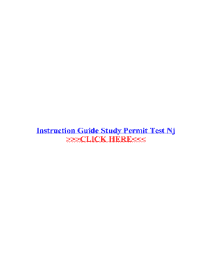 Fillable Online Instruction Guide Study Permit Test Nj Fax Email Print ...