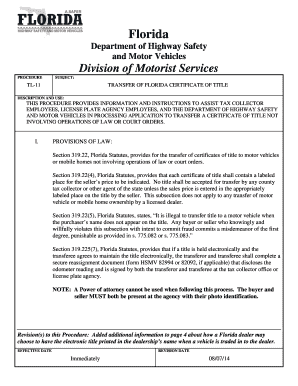 Fillable Online TRANSFER OF FLORIDA CERTIFICATE OF TITLE Fax Email ...