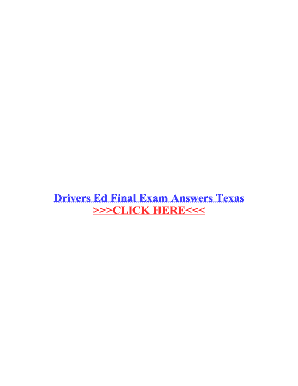 Fillable Online Drivers Ed Final Exam Answers Texas Fax Email Print ...