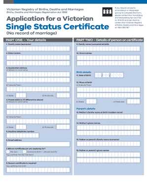 Fillable Online Single Status Certificate Fax Email Print - pdfFiller
