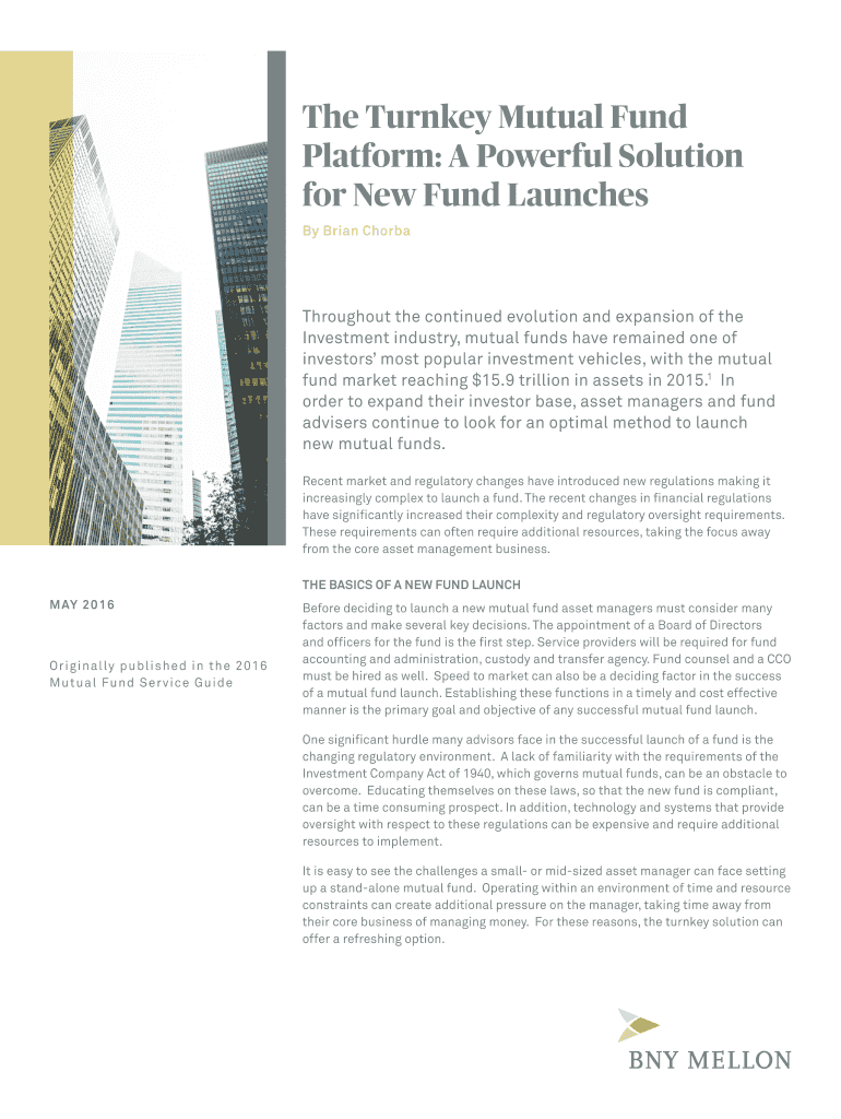 Fillable Online The Turnkey Mutual Fund Fax Email Print - pdfFiller