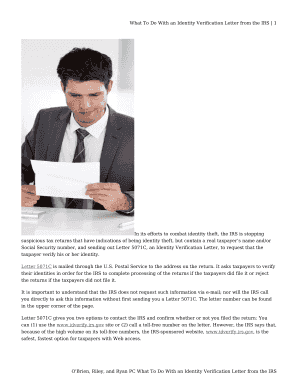 Fillable Online What To Do With an Identity Verification Letter from ...