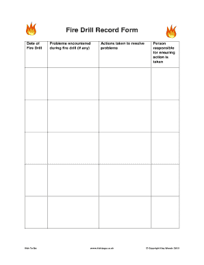 Fillable Online Fire Drill Record Form Fax Email Print - pdfFiller