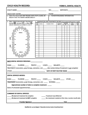 Fillable Online CHILD HEALTH RECORD: Fax Email Print - pdfFiller