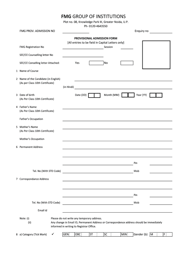 Fillable Online FMG GROUP OF INSTITUTIONS Fax Email Print - pdfFiller