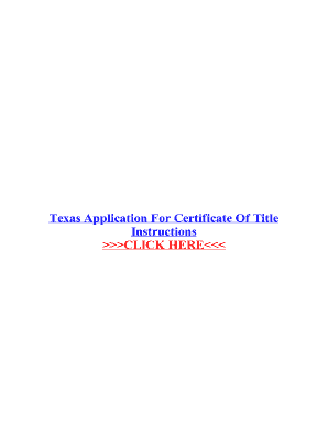 Fillable Online Texas Application For Certificate Of Title Fax Email ...