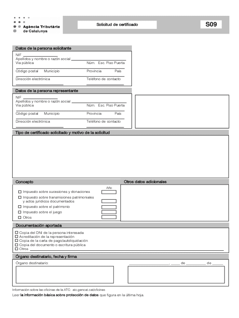 ES ATC S09 Spain con los campos en blanco - El formulario se puede rellenar en línea, imprimir ...
