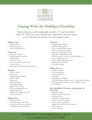 Fillable Online Coping With the Holidays Checklist Fax Email Print ...