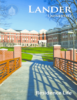 Fillable Online Lander University - Housing and Residence Life - Costs ...