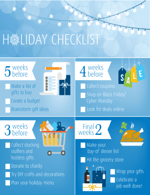 Fillable Online H LIDAY CHECKLIST Fax Email Print - pdfFiller
