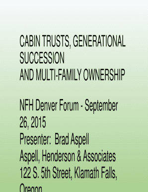 Fillable Online CABIN TRUSTS, GENERATIONAL Fax Email Print - pdfFiller