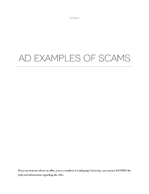 Fillable Online AD EXAMPLES OF SCAMS Fax Email Print - pdfFiller