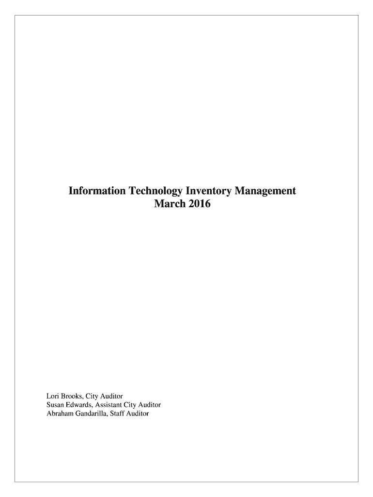 Fillable Online Information Technology Inventory Management Fax Email ...