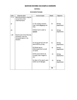 Fillable Online MARKING SCHEME AND SAMPLE ANSWERS Fax Email Print ...